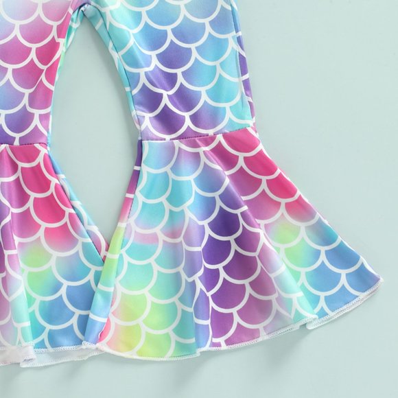 Matching Sets | Mermaid Girls Sea Shell Crop Top Fish Scale Bell ...